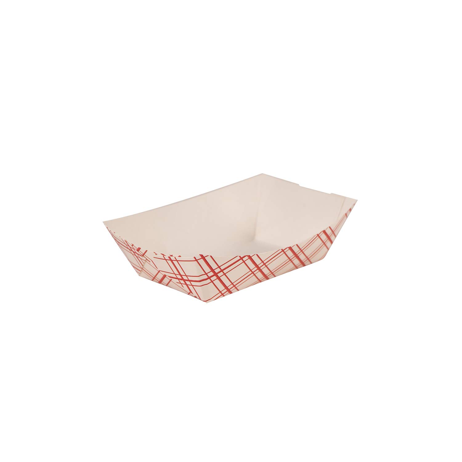 Empress EFT25 Plaid Food Tray, 1/4 lb. Capacity, 5" Height, 13" Width, 4.5" Length, Red (Pack of 1000)