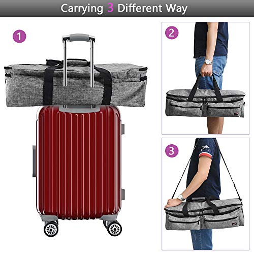 Suteck Double-Layer Carrying Bag for Cricut Explore Air (Air2), Tote Bag Compatible with Cricut Maker, Silhouette Cameo 3, Gray