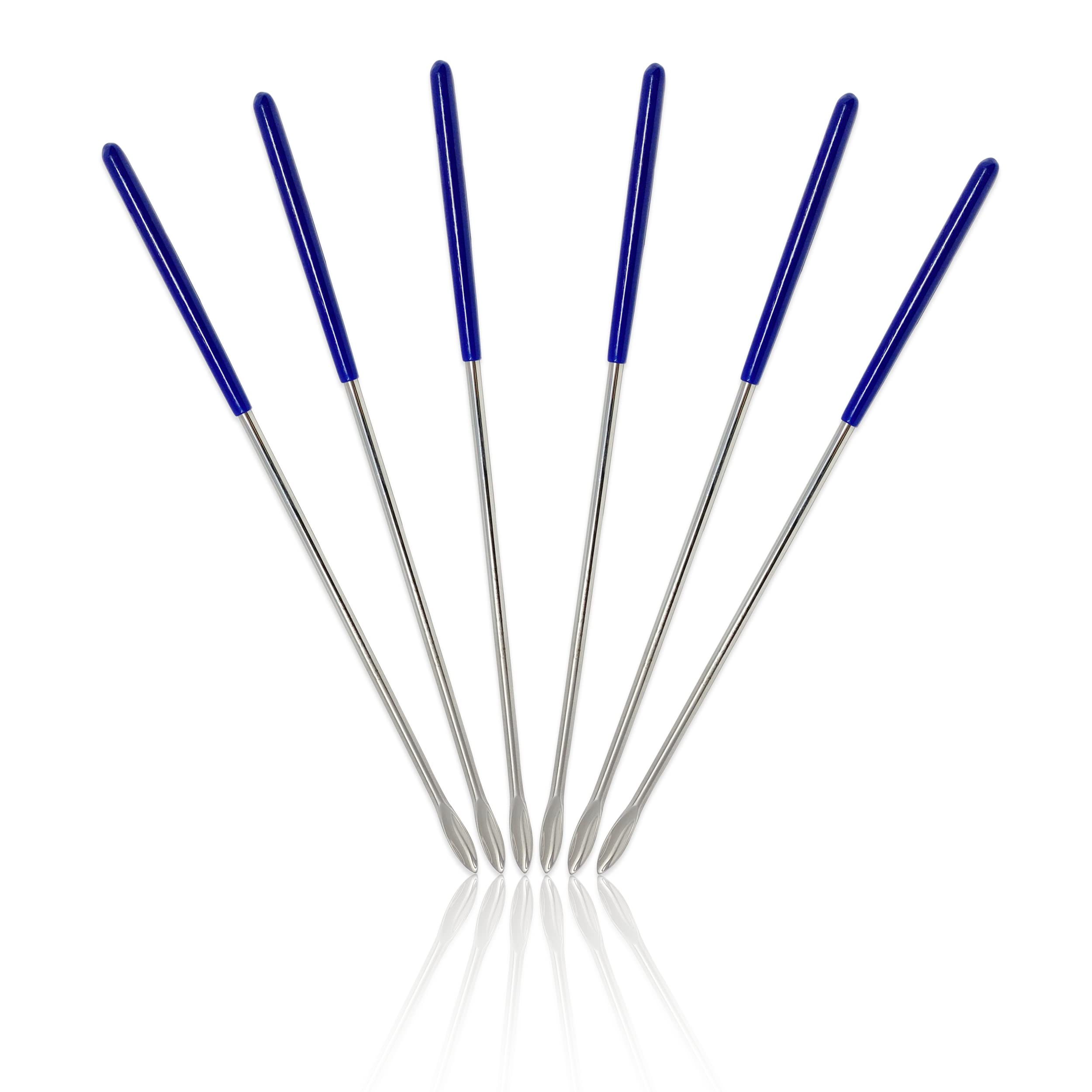 Scientific Labwares Micro Lab Spoon/Scoop Spatula with Stainless Steel Blade Vinyl Handle - 9 in (6PK)