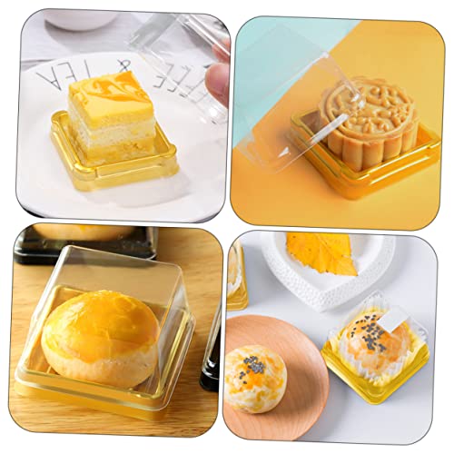 UPKOCH 150 Pcs Egg Yolk Crisp Packaging Box Dessert Containers Mini Cake Box Plastic Container with Lid Dome Cake Box Muffin Packaging Boxes Cake Boxes Dessert Plastic Trays Moon Cake Box