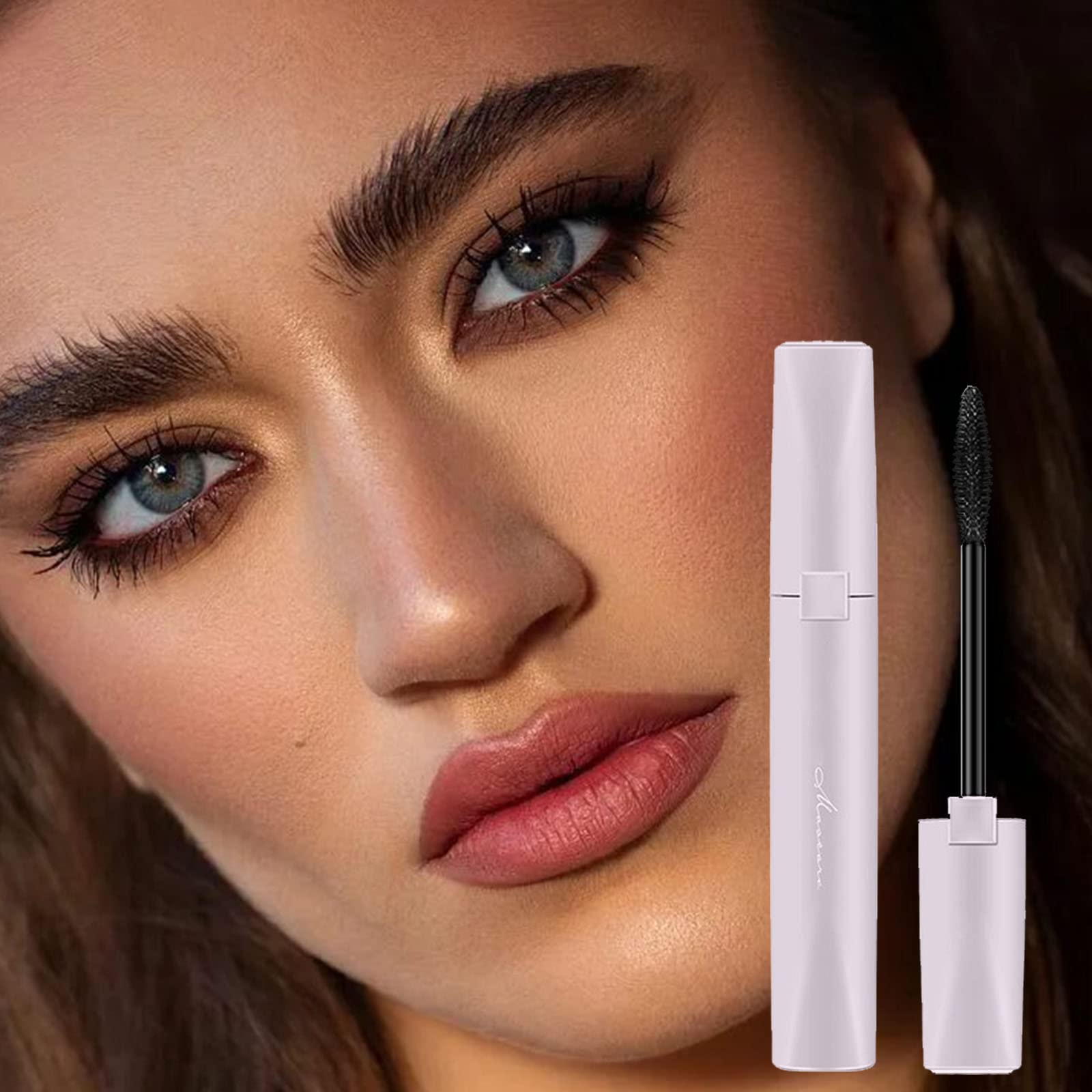 Daily Use Of Cosmetics For Women Long Black Natural Mascara Curly Mascara No Clumps Do Not Easy Removal Makeup Long Lasting Mascara Long Curl Lattice Eyelash Growth(Black-A)