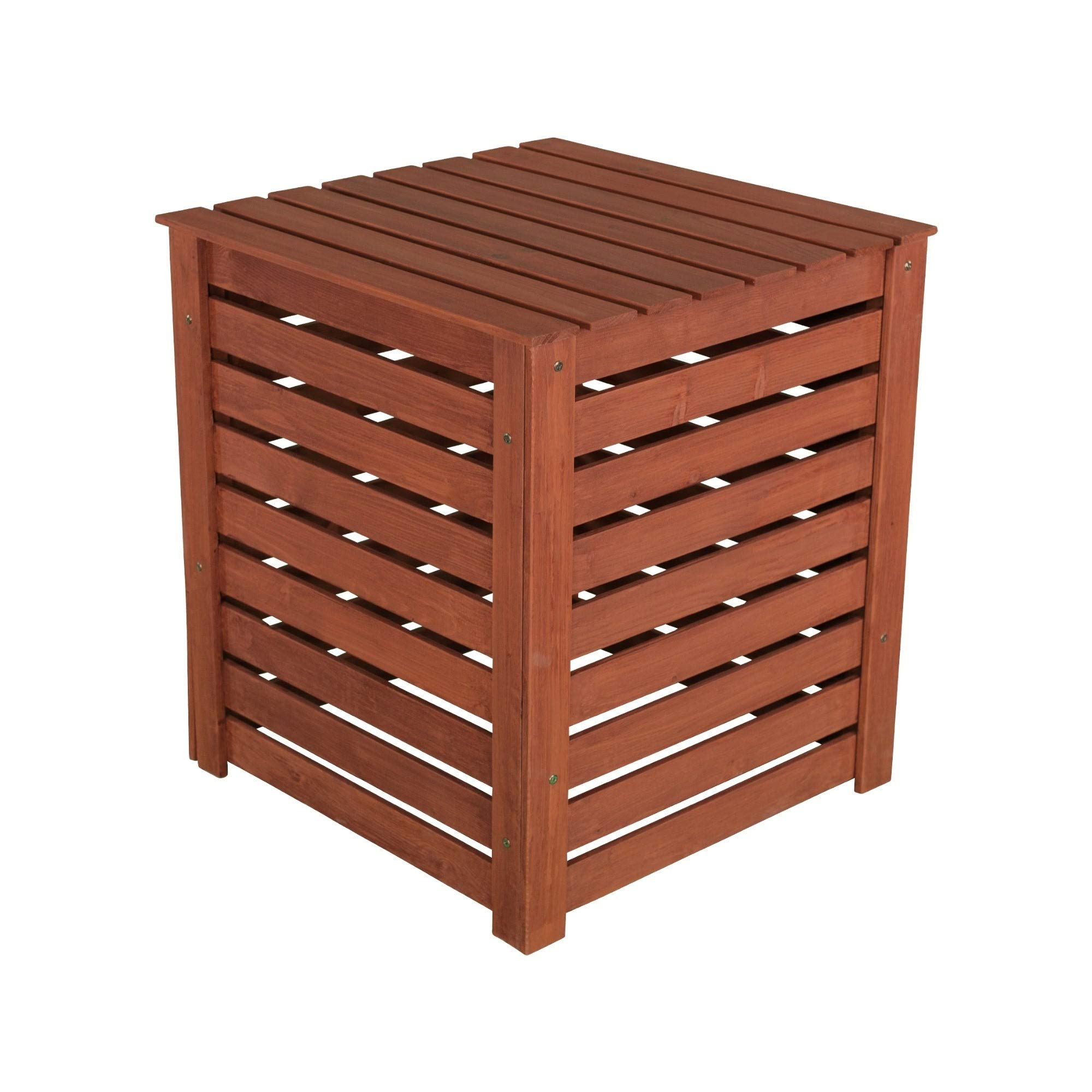 Solid Wood Slatted Compost Bin Medium Brown Cedar Uv Protected