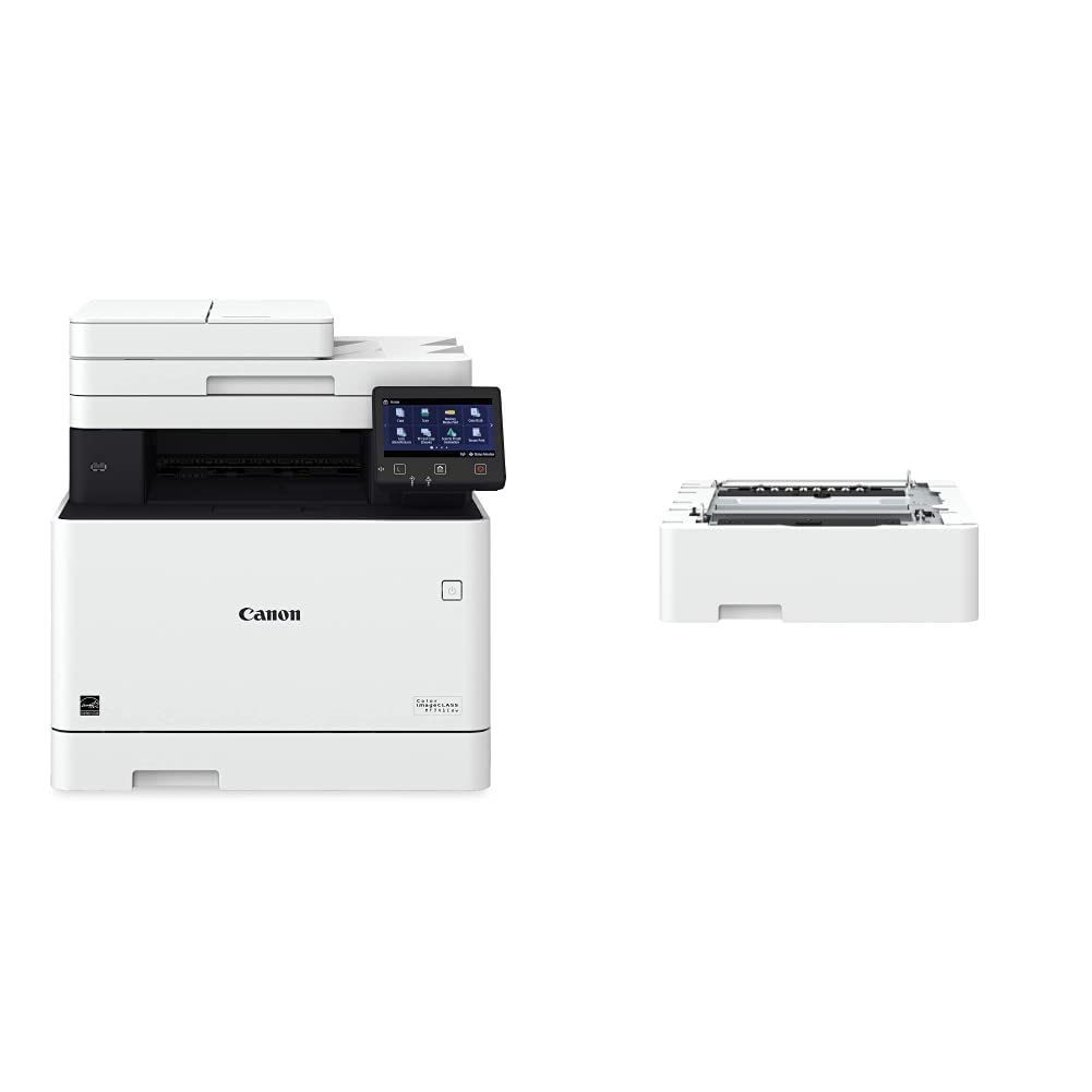 Color imageCLASS MF741Cdw - Multifunction, Wireless, Mobile-Ready, Duplex Laser Printer with 3 Year Warranty & Lasers AF-1 Optional Paper Cassette Printer Feeder, White