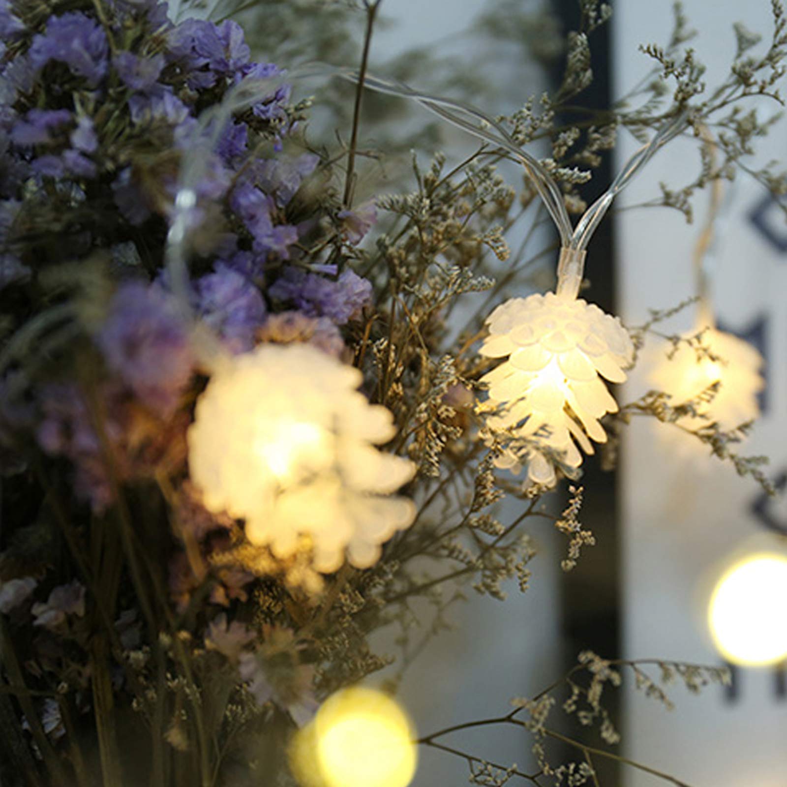 ζ Christmas Pine Cones Shape LED Fairy String 40 LED 19.68 feet Battery Power Warm White String Lights Indoor and Outdoor Home Garden Lights