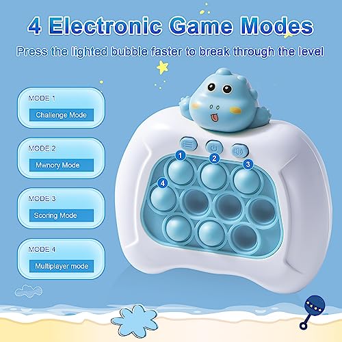Pop Light Up Game, Handheld Fidget Light-up Pop Toys for Kids 6-12, Push Pop Sensory Toys with Memory Games, Stress Relief Pop Puzzle Game for Boy Girl Teens