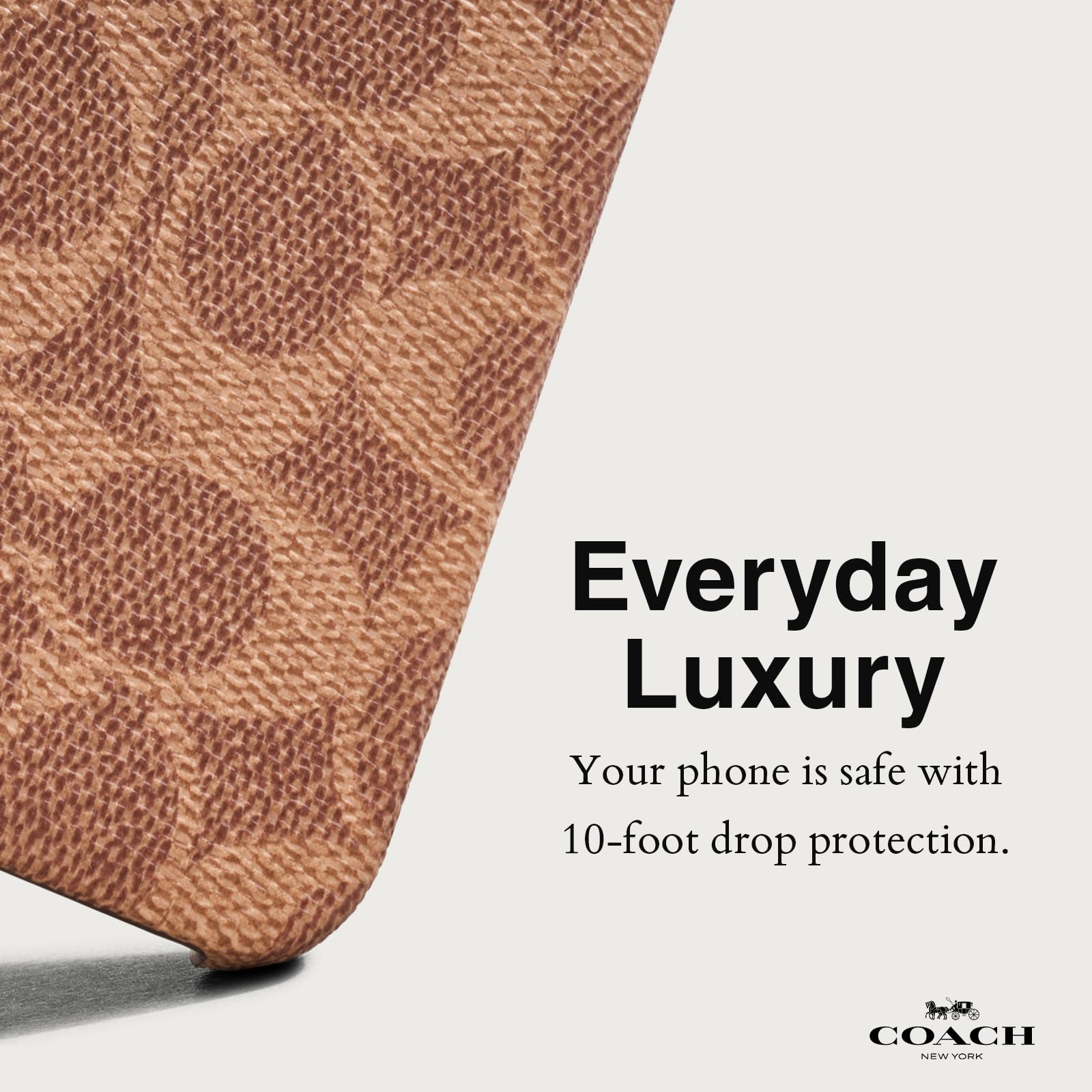 Coach Signature Canvas Slim Wrap iPhone 15 Plus Case, Compatible with Wireless Charging - Signature Tan