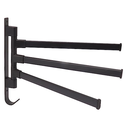Swivel Towel Rack Hand Towel Bar Bathroom Swing Hanger Towel Rack Holder Wall Mounted Bathroom Corner Hanging Rod(3 Arms)