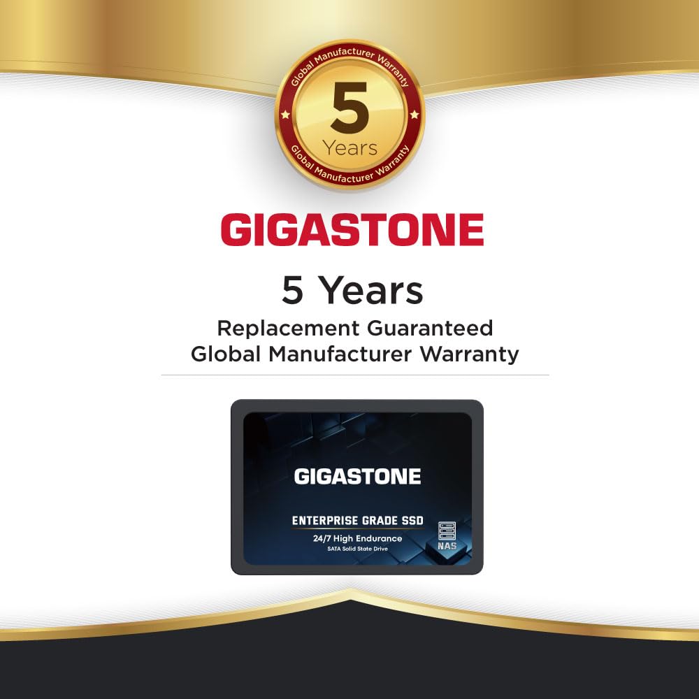 Gigastone Enterprise SSD 2TB NAS SSD Drive Cache (2-Pack) 24/7 Durable TLC High Endurance Business Server Data Center RAID Network Attached Storage 2.5" SATA Internal Solid State Hard Drives