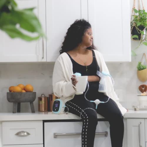 Zomee Z1 Double Electric Breast Pump | Milk Flow Stimulating Massage Mode and 9 Comfortable Suction Levels | LCD Screen | Rechargeable | Portable