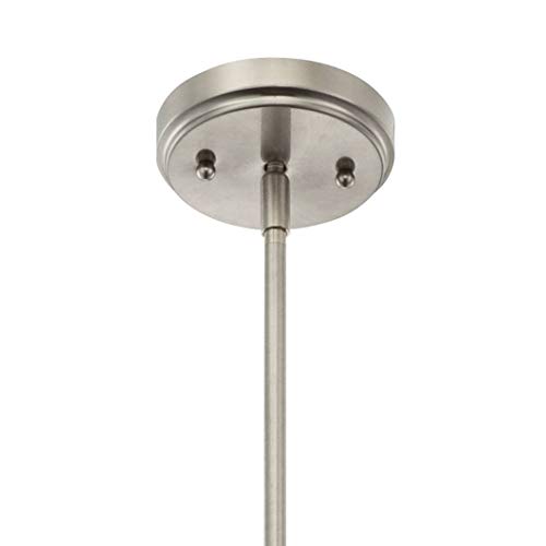 Possini Euro Design Milbury Satin Nickel Silver Mini Pendant Light 6" Wide Modern White Alabaster Glass Shade Fixture for Dining Room House Entryway Bedroom Kitchen Island Hallway High Ceilings