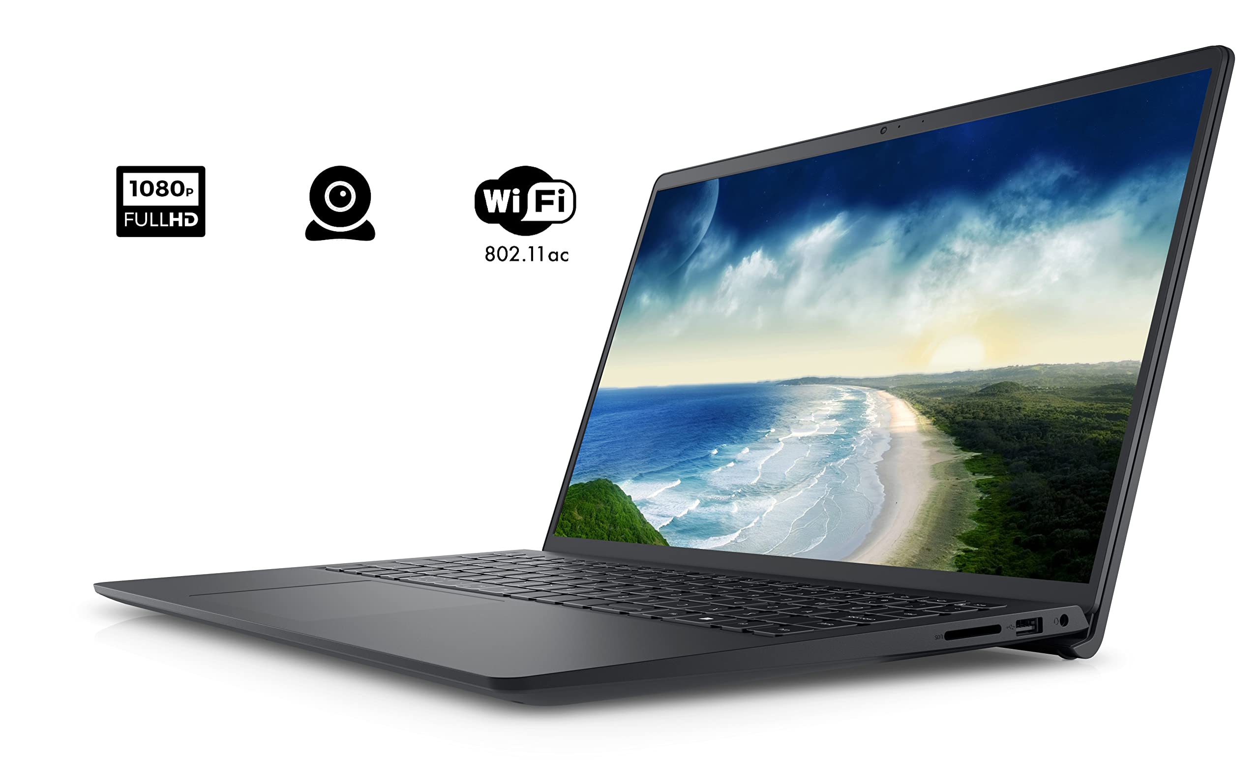 Dell Newest Inspiron 3511 Laptop, 15.6" FHD Touchscreen, Intel Core i5-1035G1, 16GB DDR4 RAM, 512GB PCIe SSD, SD Card Reader, Webcam, HDMI, Wi-Fi, Windows 11 Home, Black