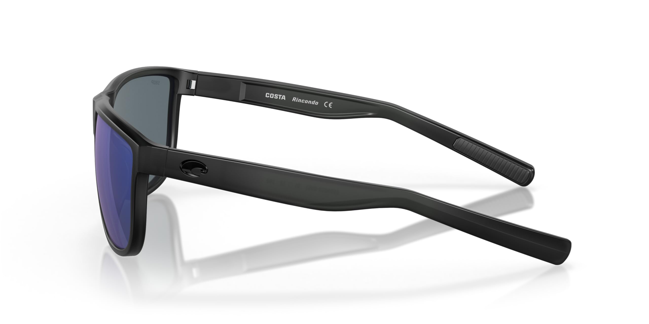 Costa Man Sunglasses Matte Smoke Crystal Frame, Blue Mirror Lenses, 61MM
