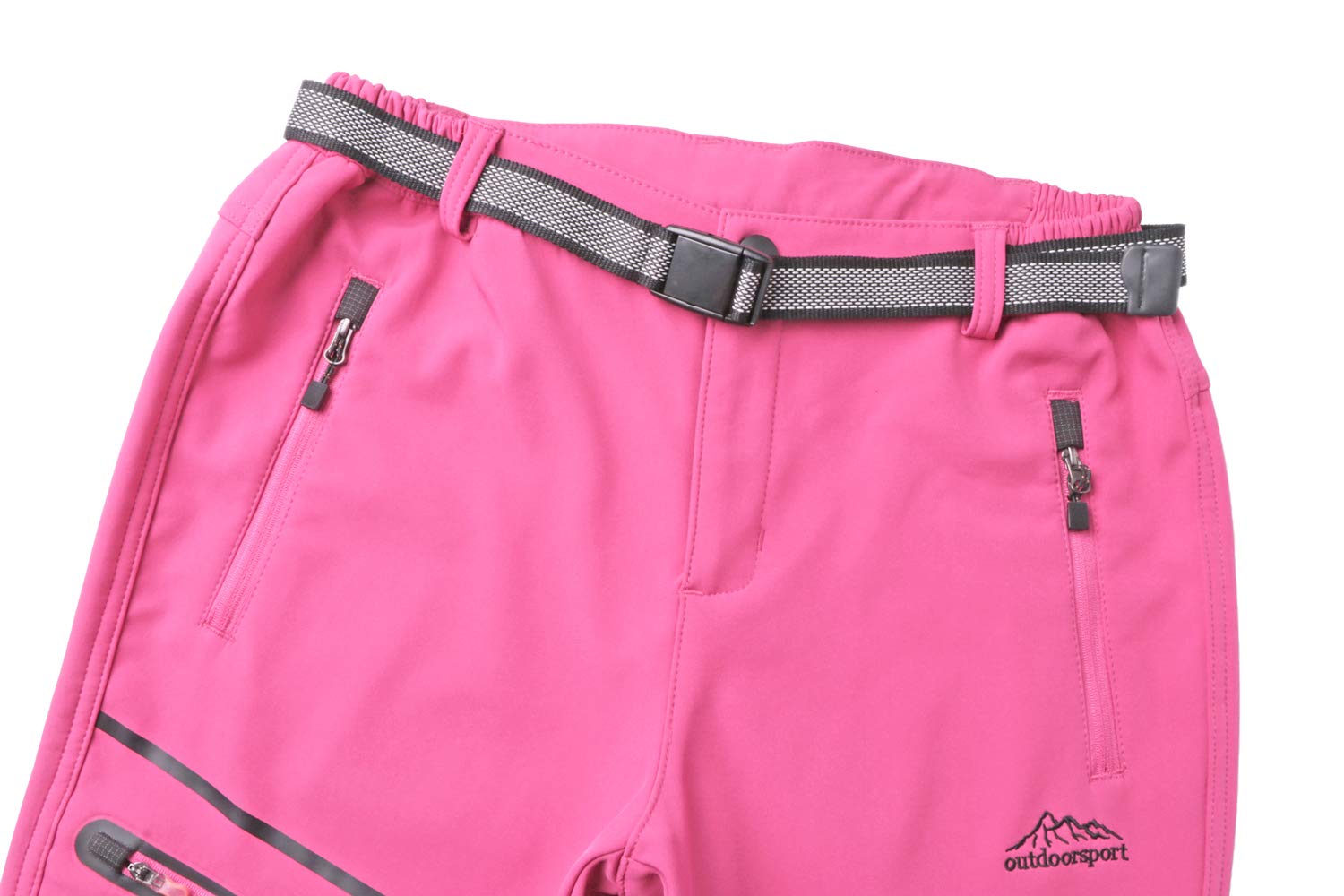 DAFENGEA Women's Snow Ski Pants Fleece Hiking Waterproof Windproof Softshell Outdoor Snowboard Pants,CFK1682W-Pink-S