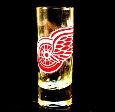Detroit Redwings NHL Licensed Glass Cordial Logo Hype Shot Glass (2 Oz.) Team Logo
