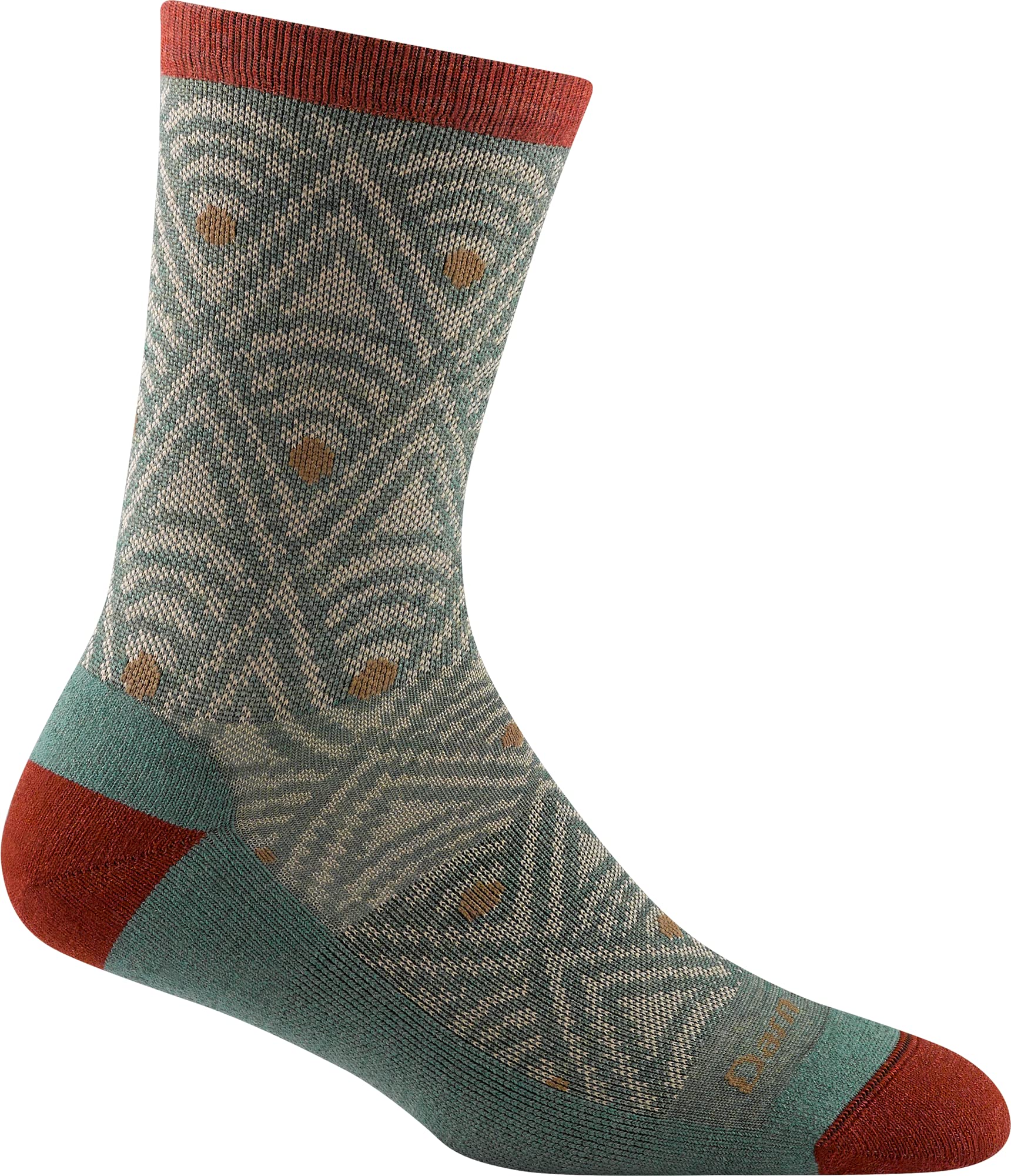 Darn Tough 6078-C-7022-04 Deco Crew Lightweight with Cushion Lichen Medium