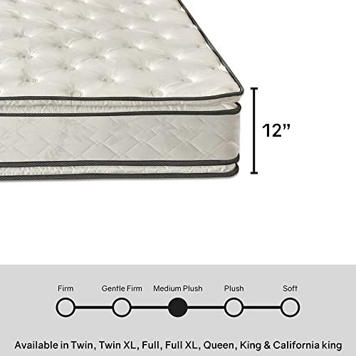 Nutan 12-Inch Medium Plush Double sided Pillowtop Innerspring Fully Assembled Mattress Good For The Back, Full XL