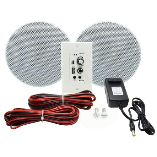 Herdio 4 Inch Bluetooth Ceiling Speakers (Pairs) 160W Flush Mount in Wall Amplifier Receiver Perfect for Indoor Home & Covered Outdoor Porch