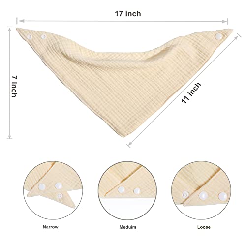 YEONHWA 10Pack Soft Muslin Baby Bibs, Cute Banadana baby Drool Bib for Girls & Boys, Super Absorbent Bibs Set for Teething and Drooling, Solid Color