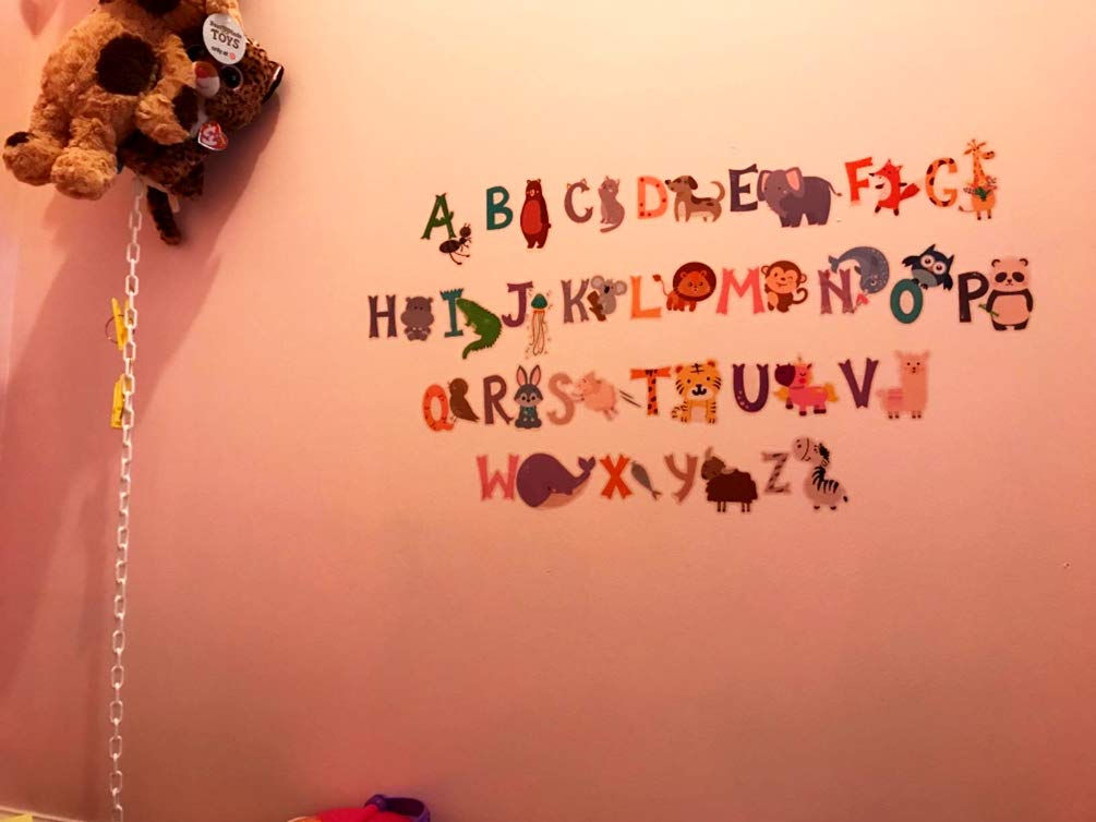 DEKOSH Animal Alphabet Wall Decals for Baby Nursery | Peel & Stick ABC Stickers for Toddlers