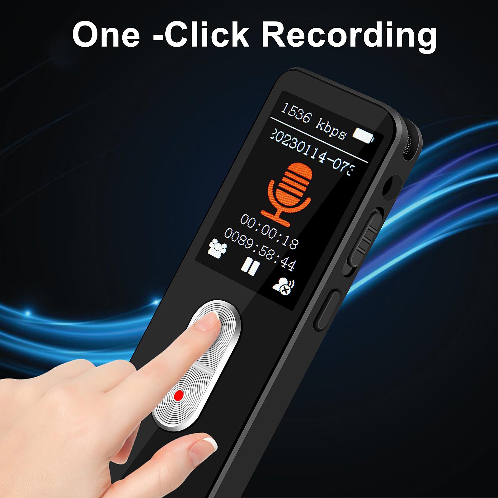 Digital Voice Recorder,64G Activated Recorder with Playback 3072KBPSHD Noise Reduction and Password Protection for Lectures, Meetings, Classes(S7)