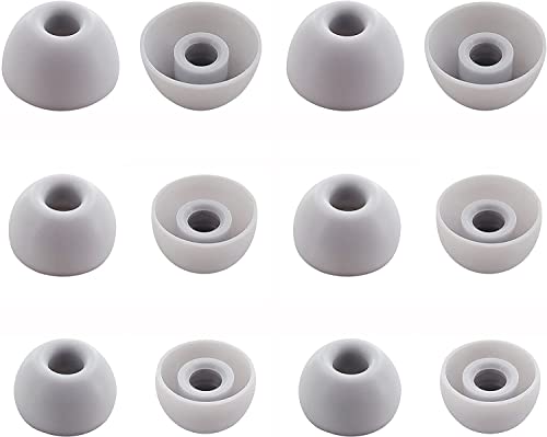 JNSA 12 PCS Replacement Ear Tip Eartip Compatible with Beats Studio Buds Earbud Headphones,Silicone Earbuds Tips S/M/L 3 Size 6 Pairs ,White (BFPSW6P)