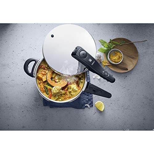 WMF Perfect Pressure Cooker Induction 4.5 L, Pressure Cooker, Large Cooking Signal, 2 Cooking Levels, Removable Lid Handle, Cromargan Stainless Steel
