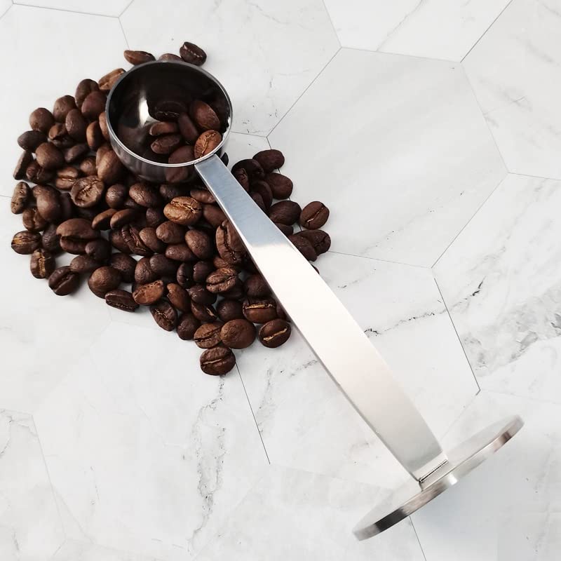Coffee Scoop Portable Stainless Steel Stand 2 In 1 Coffee Powder Measuring Scoops Tamper Spoon Tools