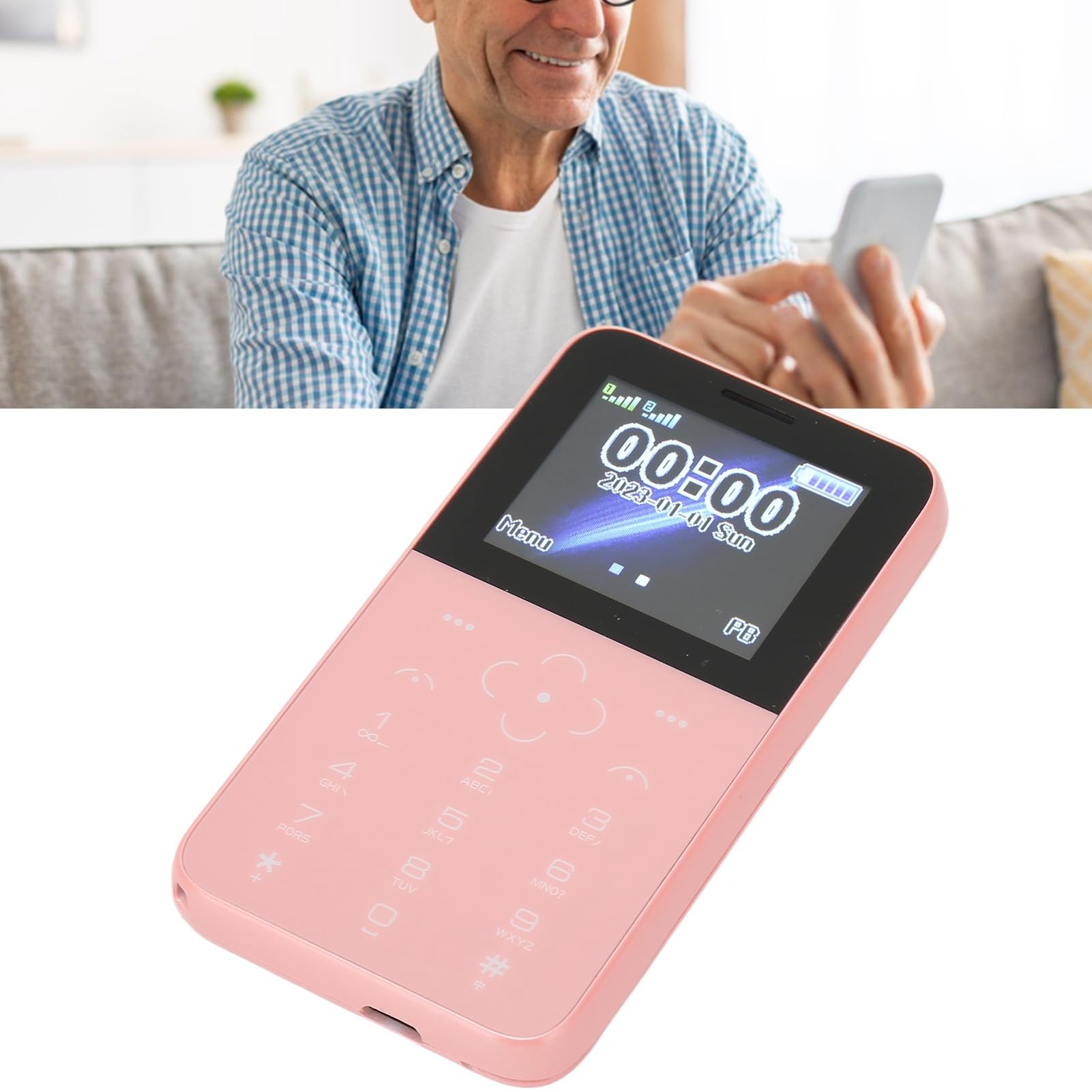 ciciglow Big Button Mobile Phone for Old, 1.8 Inch Screen, 1400MAh Battery, Dual SIM, 2G Network, No Games, Anti Fraud Calls, ABS Material, for Students Elderly (Roseate)