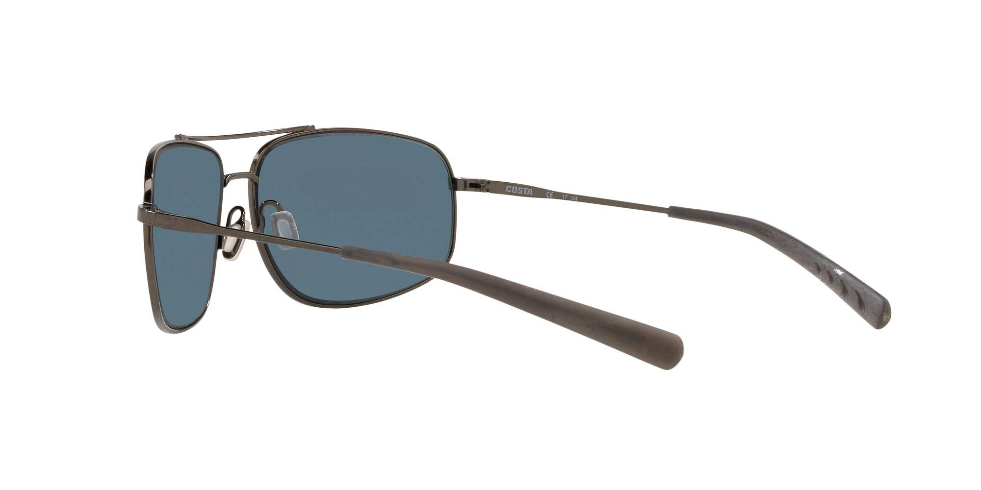 Costa Del Mar Men's Shipmaster Rectangular Sunglasses, Brushed Dark Gunmetal/Grey Polarized-580P, 62 mm