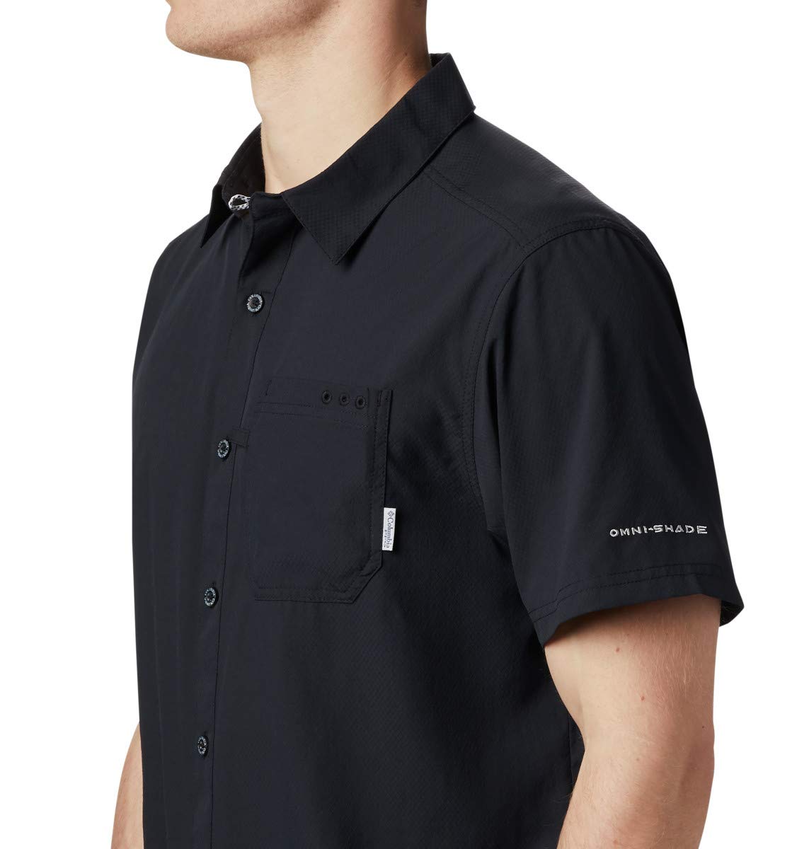 Columbia Men's Standard Slack Tide Camp Shirt, Black, Small
