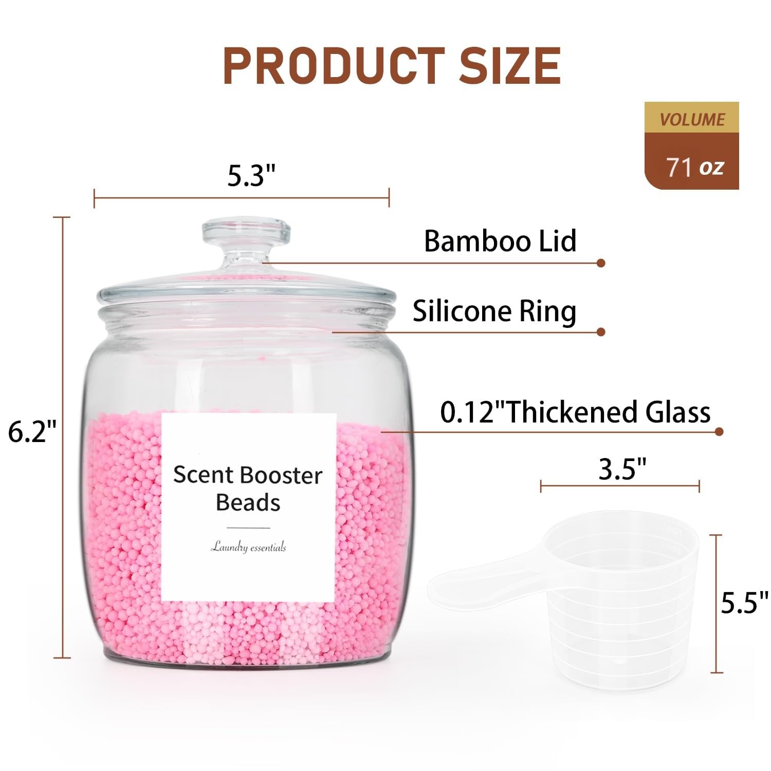 Laundry Pods Container for Laundry Room Organization and Storage, 71 Oz Glass Storage Containers with Lids, Glass Jar with Lid for Cookie, Food, Powder, Dryer Balls