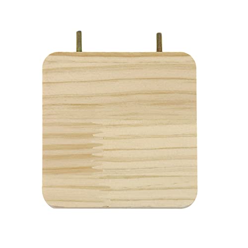 Mewutal Parrot Perch Wooden Hamster Platform Square Bird Stand Durable Exercise Toys for Bird Squirrel Pet Cage (Square, 10×10cm)