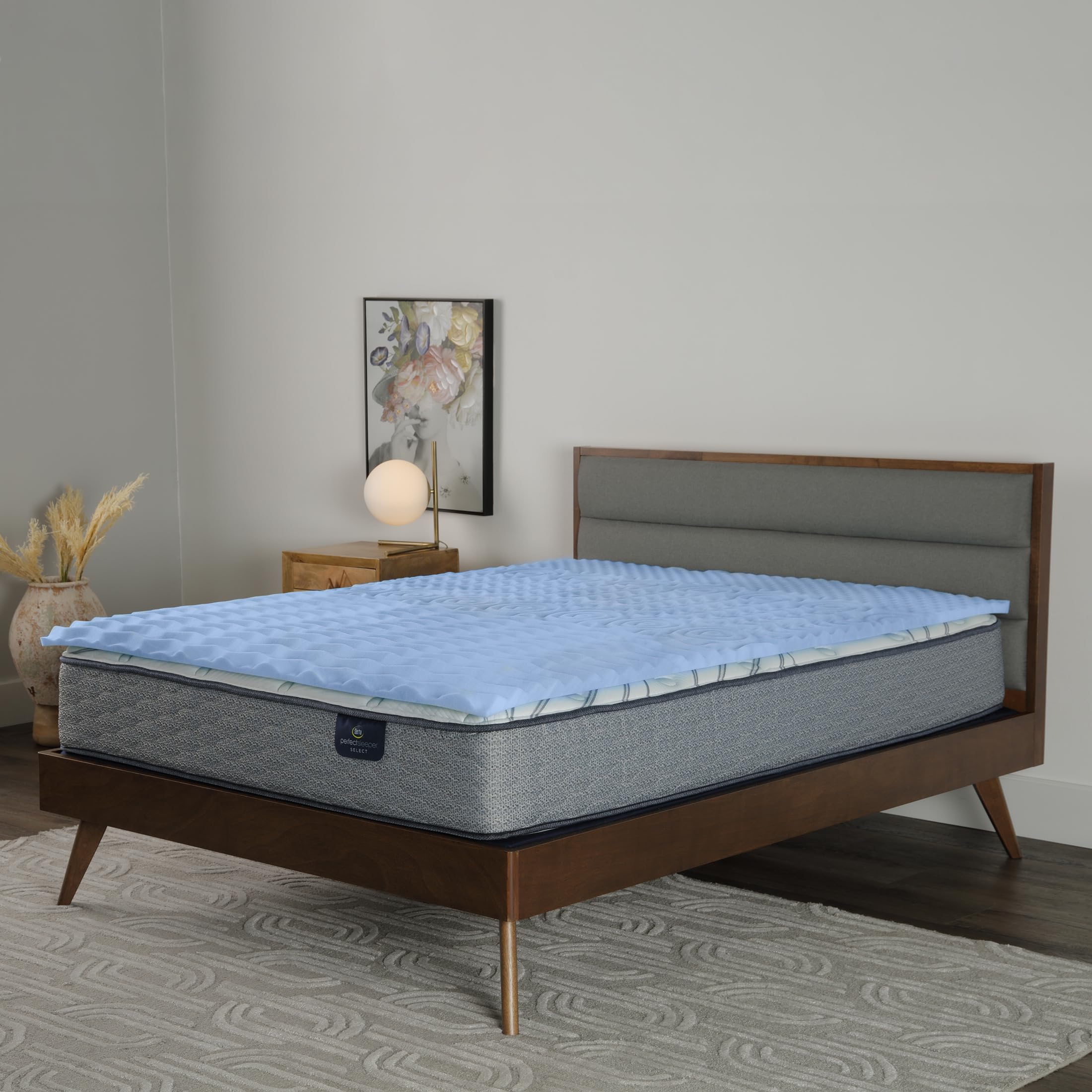 Serta Comfort Zone Cooling Memory Foam Mattress Topper, 1.5 Inch, Twin