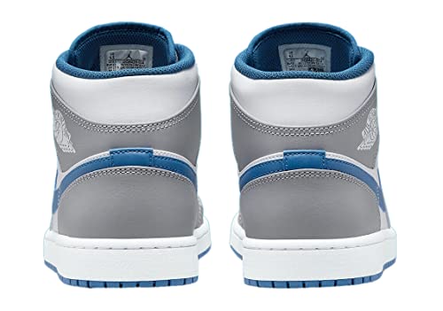 Nike mens Air Jordan 1 Mid Shoes, Cement Grey/White-true Blue, 9