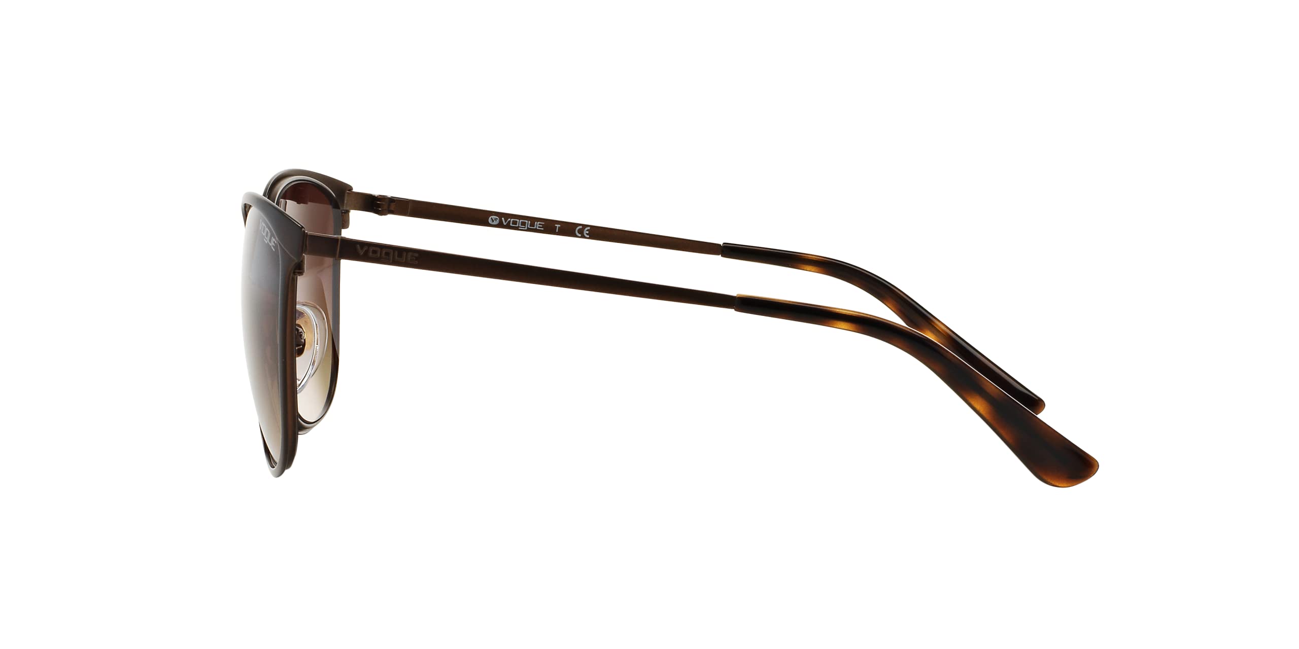 Vogue Eyewear Women's VO4002S Round Sunglasses, Matte Brown/Brown Gradient, 55 mm