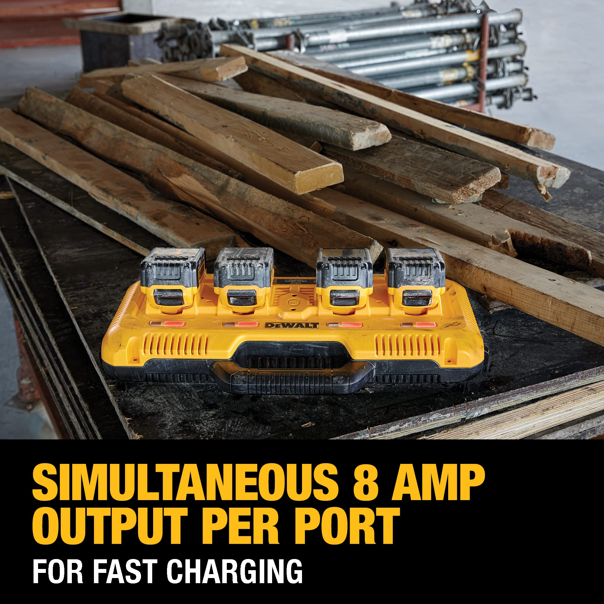DEWALT 20V MAX Battery Charger, 4-Ports, Simultaneous Charging for 12V and 20V Max Batteries (DCB104)