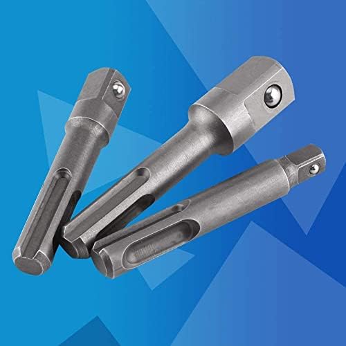 SDS Plus Bits Adapter 1/4" Hex Socket Adaptor to 1/4" 3/8" 1/2" Impact Socket Adapter Set for Screws/Nuts/Any Drill and Handheld Driver 4 PCS