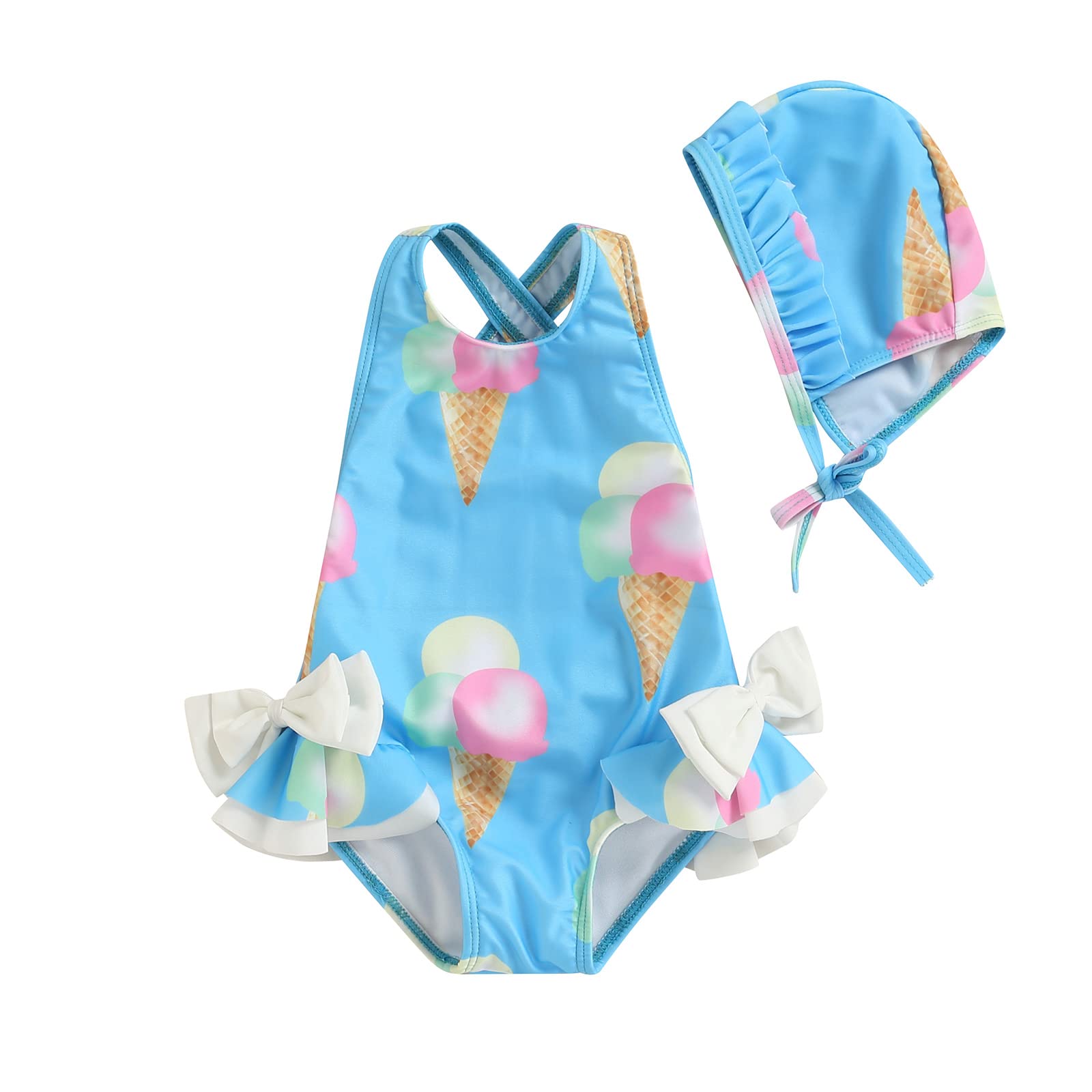 Toddler Baby Girls One Pieces Swimsuit Kids Cute Animal Leopard Printed Bathing Suits Beach Swimwear 2-6Y