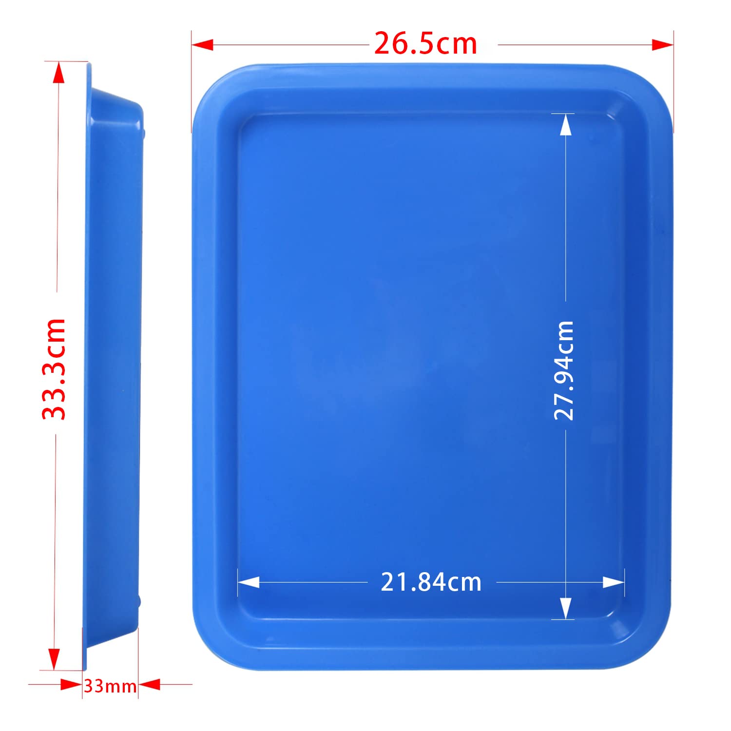 Set of 3 Darkroom Print Film Photo Paper Developing Trays for Cyanotype Developing Fixing 8x10