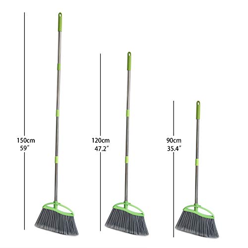 GLOYY Long Handled Outdoor Brooms for Floor Cleaning Heavy Duty Broom Outside, Green