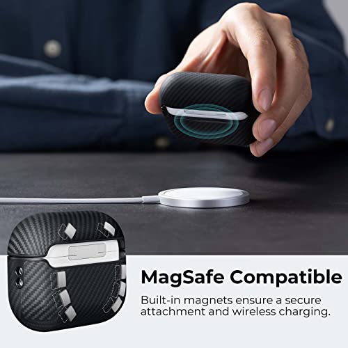 PITAKA for AirPods Pro 2 Case, Slim-Fit Shockproof Protective AirPods Pro 2nd Generation Case, Compatible with MagSafe, 600D Aramid Fiber Made