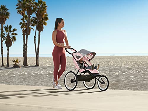 CYBEX AVI Jogging Stroller, Lightweight Aluminum Frame, Compact Fold for Storage, Height-Adjustable Handlebar with One-Handed Steering, Rear-Wheel Suspension & Handbrake, For Infants 9 months+