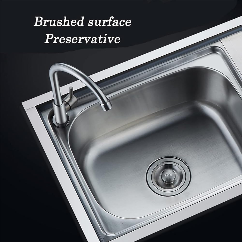 Commercial Restaurant Kitchen Bar Sink, With Cutting Board, Single Bowl Kitchen Sinks,Outdoor Free Standing Sink, Utility prep station Sink, Laundry Tub, Free Standing Stainless-Steel (B)