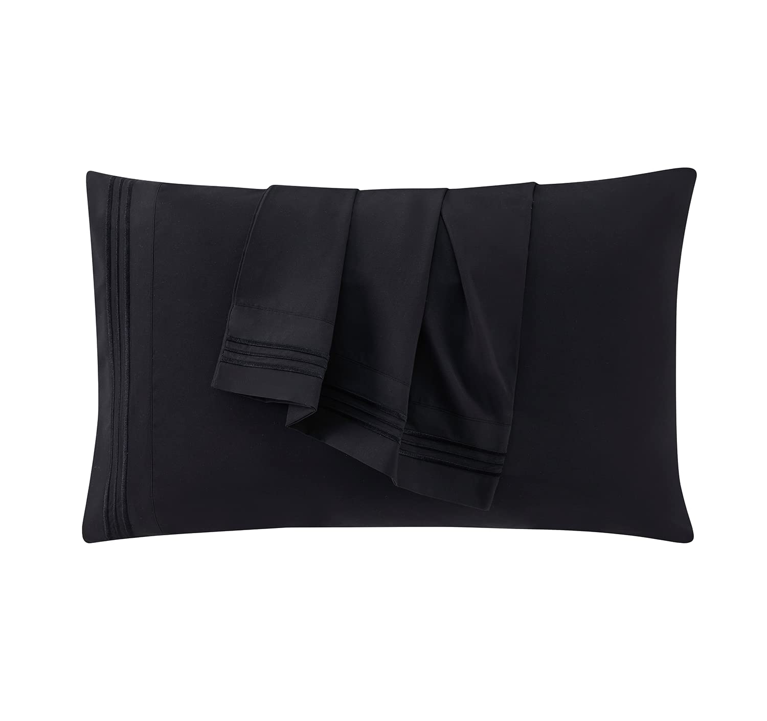 Clara Clark Bed Sheets, Premier 1800 Series 4 Piece Bed Sheet Set, Deep Pocket, Wrinkle, Fade, Stain Resistant, Luxury Soft Bedding Sheets & Pillowcases, Full, Black