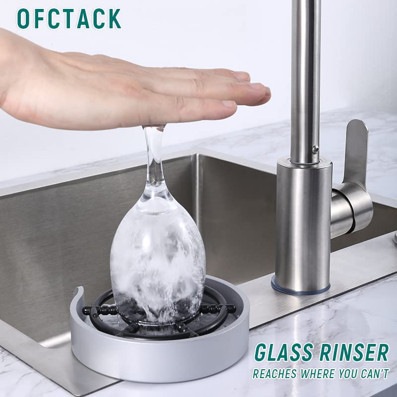 Glass Rinser for Kitchen Sink Glass Cup Washer Cleaner Kitchen Sinks,Cup Baby Bottles Washer Cleaner,Kitchen Sink Accessories,Wet Bar Glass Rinser