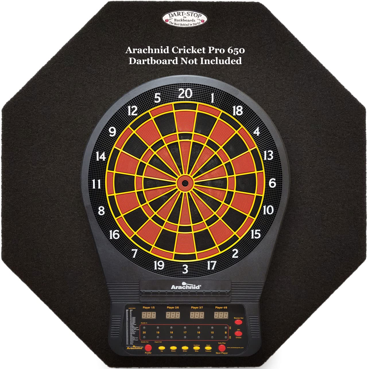 Dart-Stop 36 inch Black Octagon Pro Dart Board Back Board | Wall Protector | Dartboard Surround