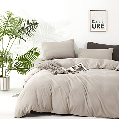 Luxlovery Beige Khaki Comforter Cal King Cream Khaki Bedding Comforter Set California King Minimalist Bedding Set Solid Beige Coffee Cotton Blanket Quilts Soft Breathable Cream Taupe Comforter Set