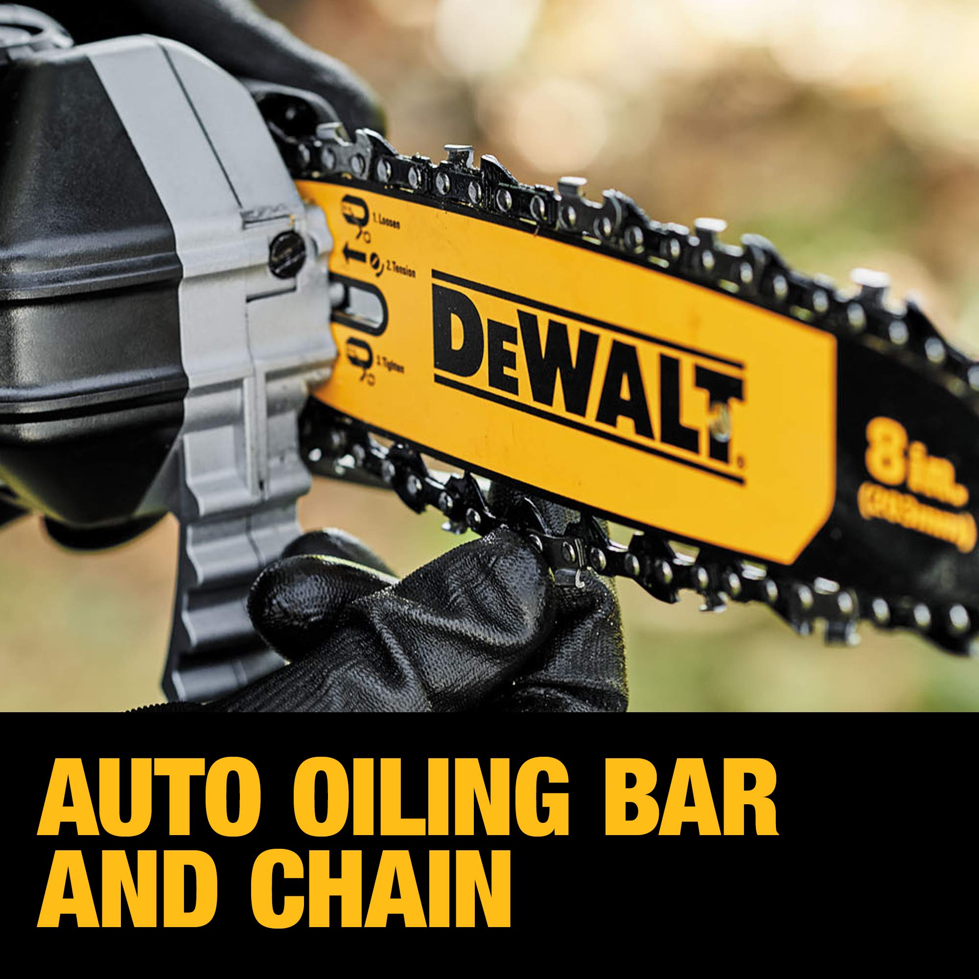 DEWALT 20V MAX* Pole Saw & Hedge Trimmer Attachment, 15-foot Reach, Brushless (DCPS620M1 & DCPH820BH)