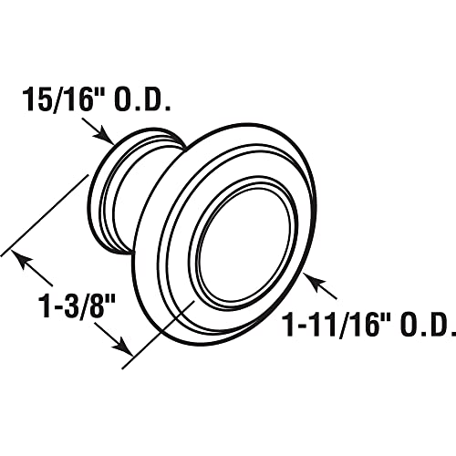 Prime-Line N 7372 Bi-Fold Door Knob – Wide Base and Large Diameter Door Knob For Easy Gripping, Replace Old or Unsightly Knobs, 1-11/16” Outside Diameter, Diecast, Satin Nickel Plated (Single Pack)