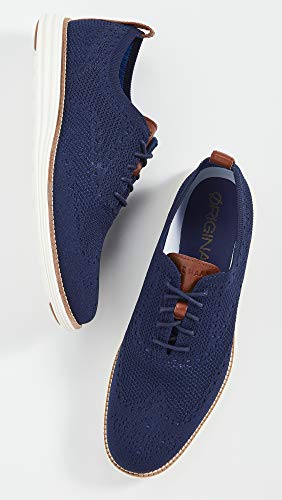 Cole Haan Men's Original Grand Knit Wing TIP II Sneaker, NAVY/IVORY, 9 M US